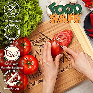 Personalized Cutting Board, 11 Designs, 18x12, Elegant Bamboo Cutting Board - Gifts for the Couples, Gift for Her, Gift for Parents and Grandma, Kitchen Sign