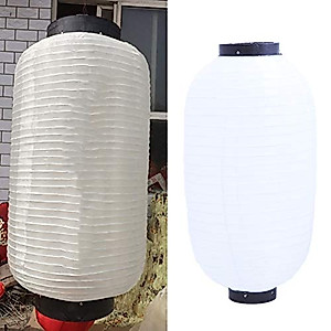OSALADI Japanese Style Hanging Lantern White Blank Foldable Silk Sushi Lantern Waterproof Hanging Pendant for Traditional Festive Wedding Home Street Decor
