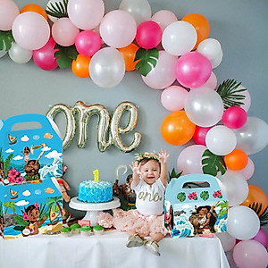 DAGORD 12Pcs Moana Princess Birthday Party Supplies Kids Party Treat Boxes Candy Gift Bags Party Favors for Moana Princess Theme Party Decorations School Classroom Rewards Prizes