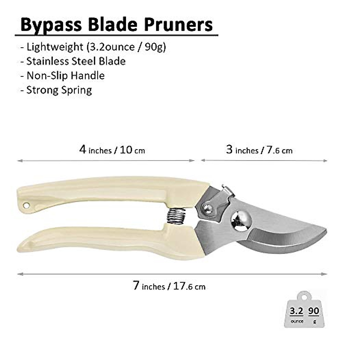 BUGUI Bypass Garden Pruning Shears - 2 Pack, Ultra Lightweight Hand Pruners Make Cut Smooth & Clean, Professional Gardening Scissors for Cutting Live Flowers, Plants, Light Branches.