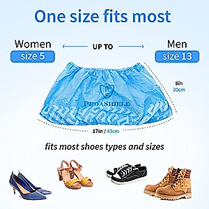PedaShield 110 Premium Thick Extra Large Disposable Boot & Shoe Covers XL, Non Slip Blue Booties, Water Resistant Foot Protectors, Construction Durable 42GSM for Indoors Outdoors, US Men 13, Women 15