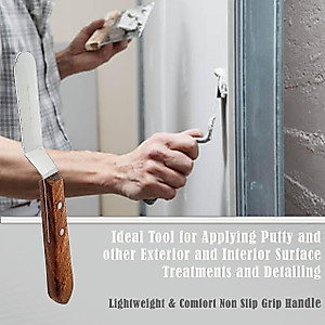 A2Z Scilab Brand Engineering Classic Offset Caulk Tooling Spatula, Stainless Steel (3 Inch Long Offset Blade)