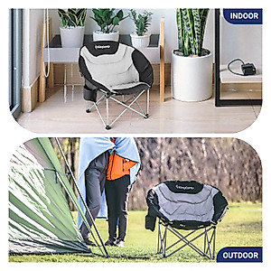 KingCamp Charles Camping Chair, Black/Grey