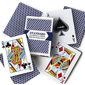 Blackjack Basics Set - Includes Blackjack Dealer Shoe + Discard Tray & 12 Decks of Plastic-Coated Playing Cards (6 Red, 6 Blue) - Casino-style Card Game Pack for Gambling Games & Family Game Night