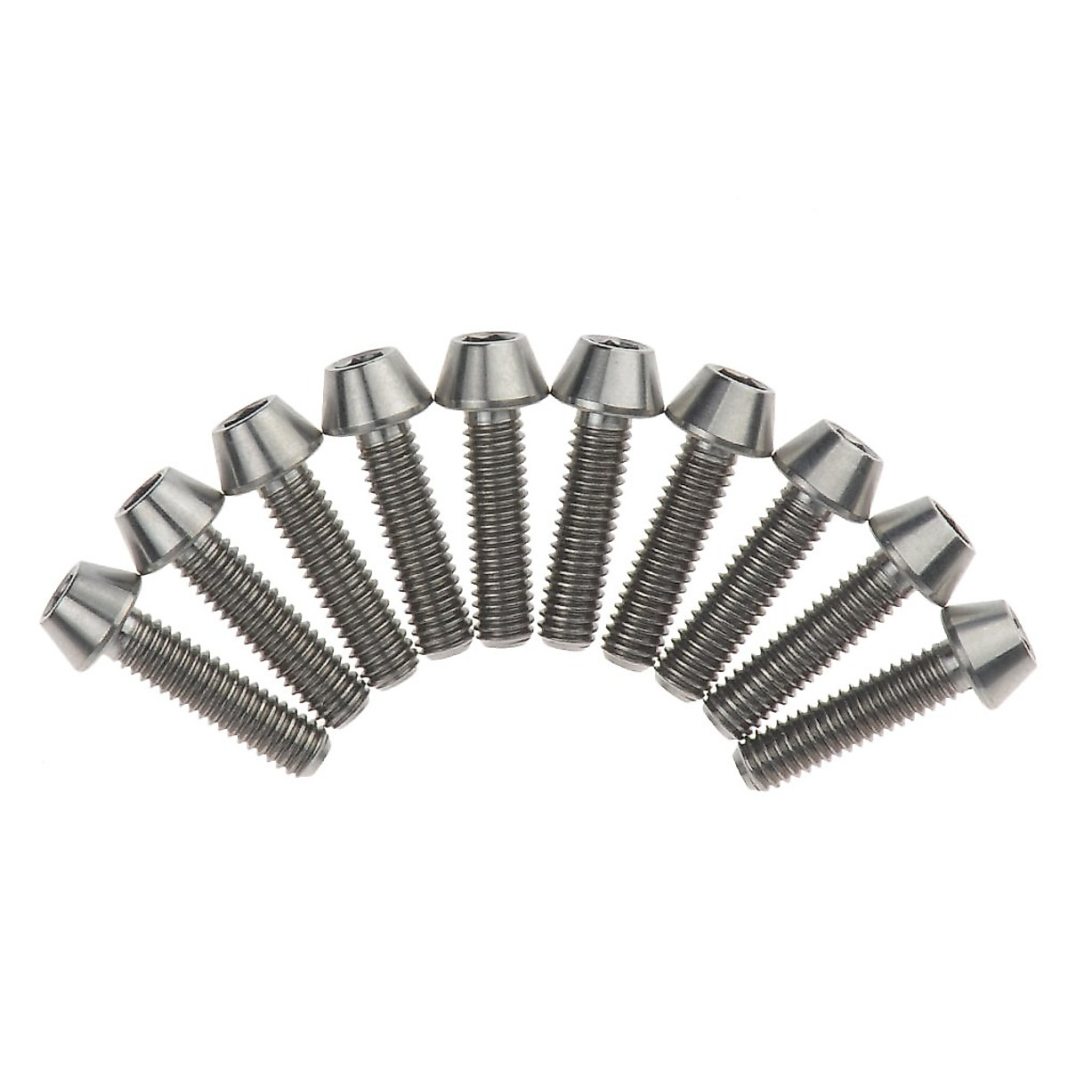 Wanyifa Titanium Ti DIN912 M4x15mm Tapered Head Hex Bolts M4 15L Bicycle Screws Pack of 10