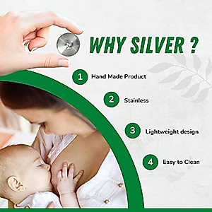 SilverMio The Original Silver Nursing Cups, Nipple Shields for Nursing Newborn, Nursing Silver Breast Pads Breastfeeding Newborn Essentials Must Haves, Baby Essentials (Regular Trilaminate)
