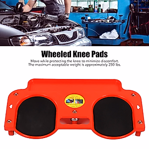 Kneeling Pad, Rolling Knee Dolly Sliding Knee Pads Protector with 5 Swivel Castors Repair Tool Tray for Mechanic Carpenter Flooring