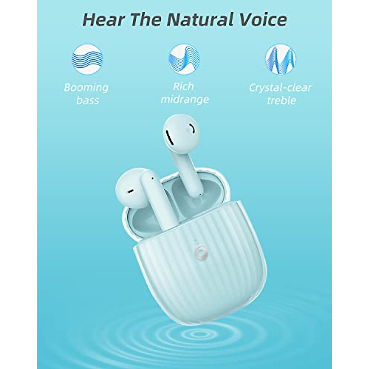 GIEC Wireless Earbuds Bluetooth Earbuds Noise Cancelling with Charging Case IP55 Waterproof Stereo Sound Wireless Earphones in Ear Sport Earbuds Wireless Headphones for Workout Free Headset