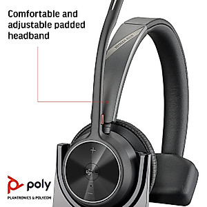 Poly - Voyager 4310 UC Wireless Headset + Charge Stand (Plantronics) - Single-Ear Headset- Connect to PC/Mac via USB-C Bluetooth Adapter, Cell Phone via Bluetooth-Works w/Teams (Certified), Zoom&More
