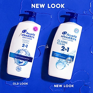 Head and Shoulders 2 in 1 Dandruff Shampoo and Conditioner, Anti-Dandruff Treatment, Classic Clean for Daily Use, Paraben Free, 28.2 oz