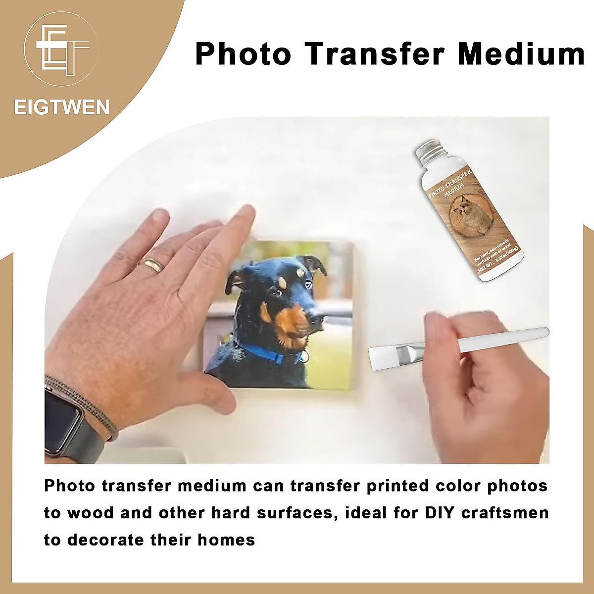 100g Photo Transfer Medium Gel, Gel Medium for Photo Transfer Can Transfer Photos to Wood and Other Hard Surfaces, Ideal for DIY Craft Enthusiasts to Decorate Their Home