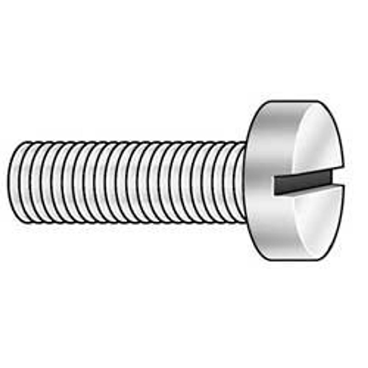 #8-32 x 1/2" Fillister Head Slotted Machine Screw, 100 pk.