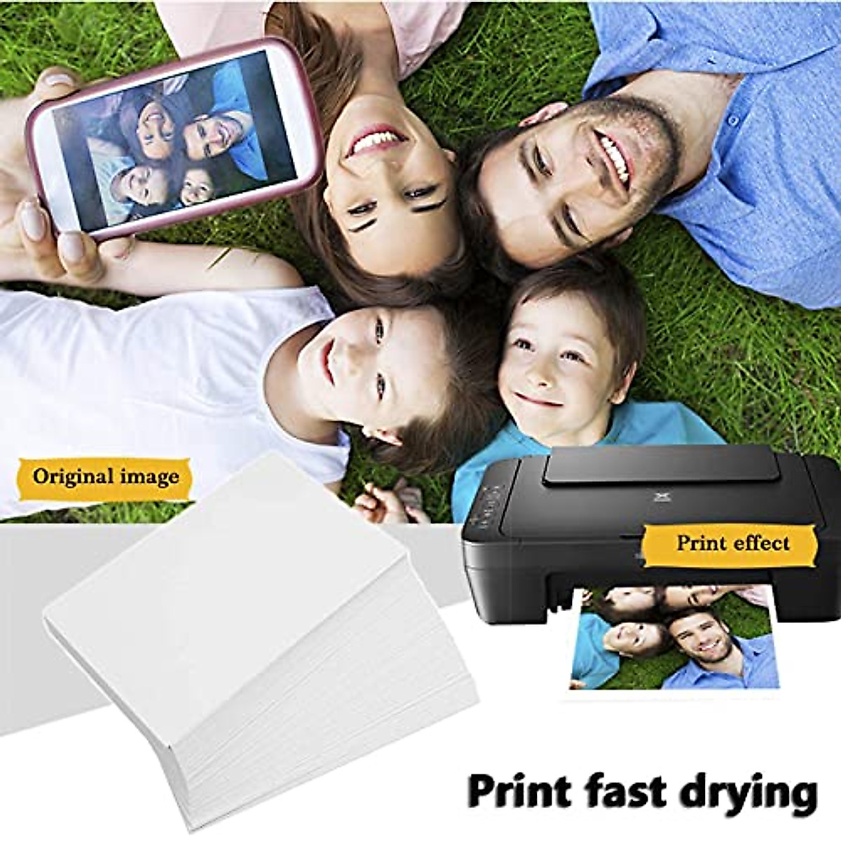 T6 500 Sheets 4x 6inch 4R High Glossy Photo Paper Waterproof Professional photographic Paper Works with Inkjet Printers 230gsm