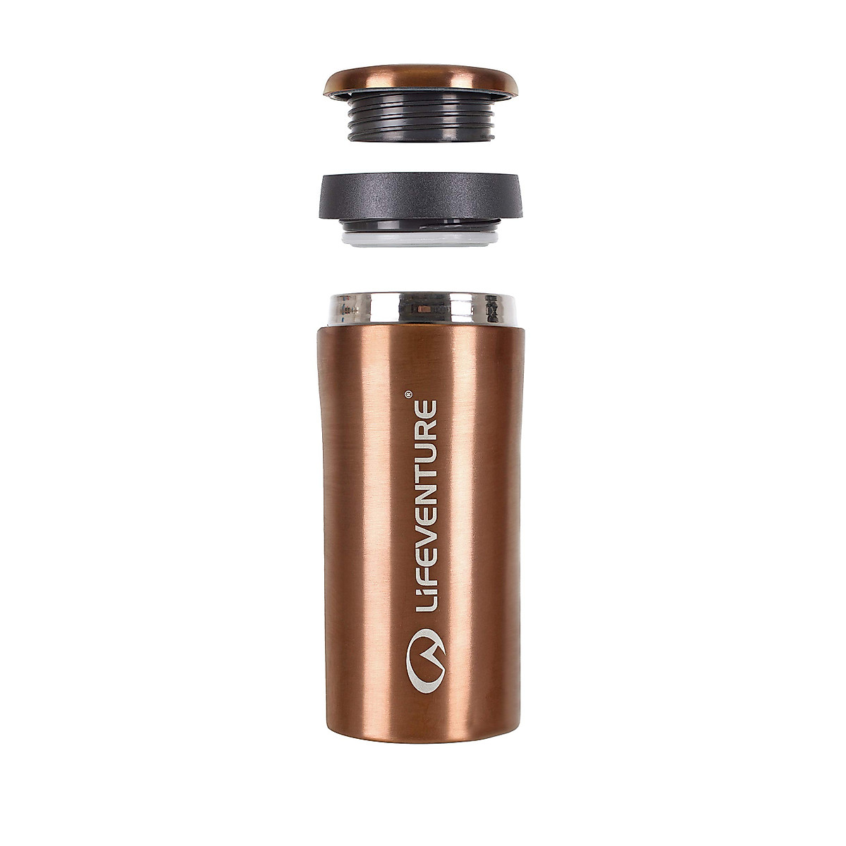 Lifeventure Thermal Mug, Leakproof & Vacuum Insulated Reusable Coffee Travel Cup, 300ml, Copper