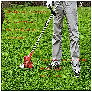 Weed Wacker,24V 2Ah Battery Powered Weed Eater with 2 Batteries and 3 Types Blades,Weed eaterLightweight and Powerful String Trimmer for Yard and Garden(RED)