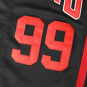 TKJPYWYH Ricky Vaughn 99 Movie Baseball Jersey,90s Hip Hop Clothing Stitched Sports Fan Shirt Navy Grey White S-3XL(99 Navy,XX-Large)