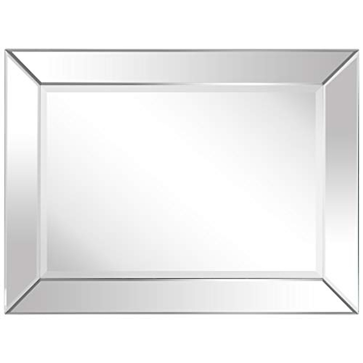 Empire Art Direct Solid Wood Frame Wall Mirror Covered with Beveled Mirror Panels, 1"-beveled Center Mirror, Vanity, Bathroom, Living Room ＆ Bedroom, 40" x 30", Ready to Hang