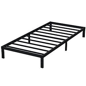 EMODA 10 Inch Twin Bed Frames No Box Spring Needed, Heavy Duty Metal Twin Platform Bed Frame, Noise Free, Easy Assembly, Black