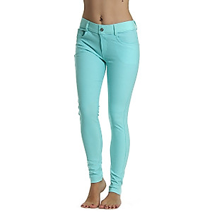 Prolific Health Women's Jean Look Jeggings Tights Slimming Many Colors Spandex Leggings Pants S-XXXL (X-Large, Turquoise)