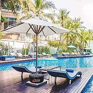 Briteree Umbrella Base Weight Bag with Double Side Slot Opening, Heavy Duty Sand Bag for Umbrella Base, 18.9" Round Sandbags Up to 100 lbs, Cantilever Patio Umbrella, Fits Any Offset