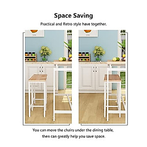 AWQM 5 Pcs Dining Table Set, Modern Bar Table Set with 4 Chair, Home Kitchen Breakfast Table and Chairs Set Ideal for Pub, Living Room, Breakfast Nook, Easy to Assemble