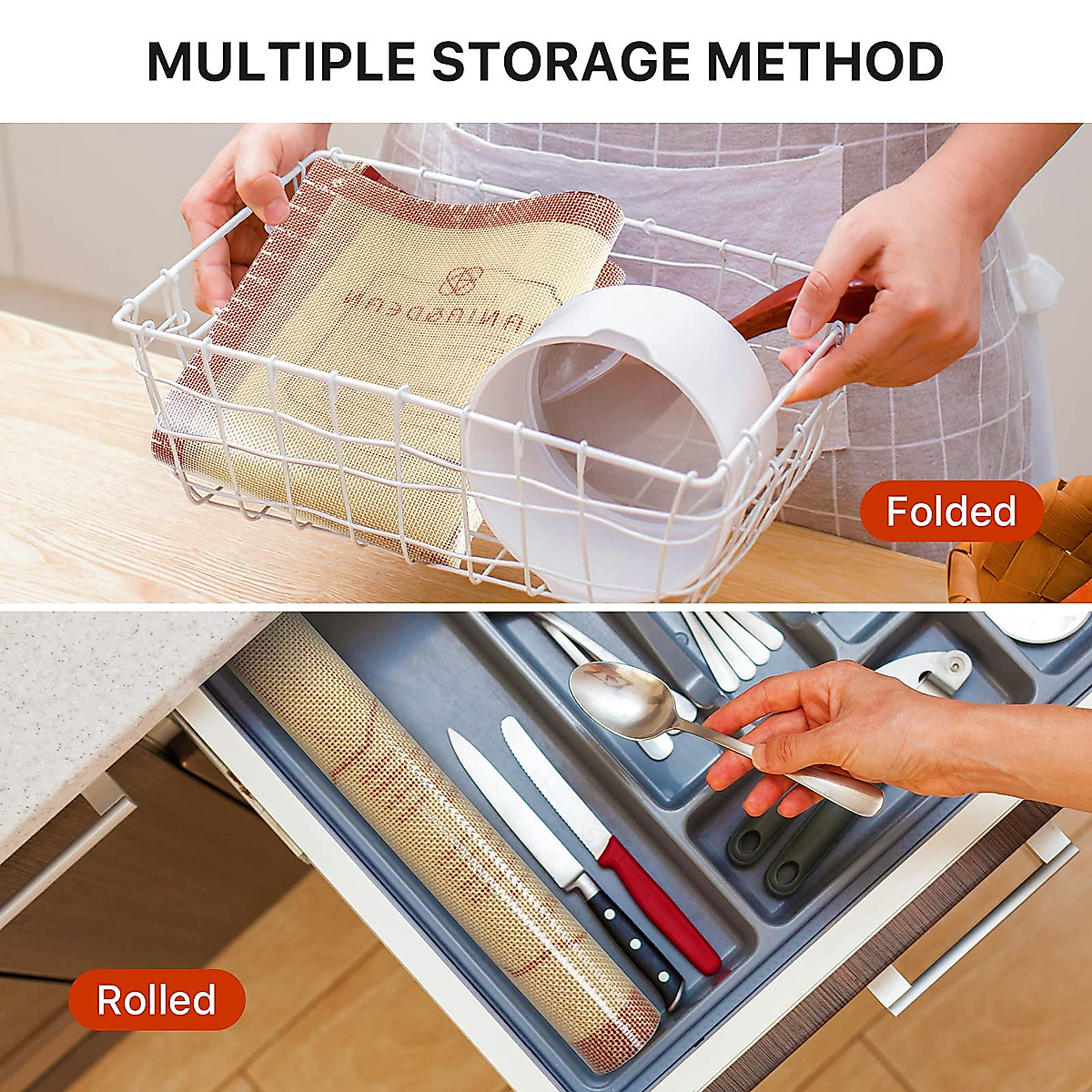 Silicone Baking Mat,26" x 16" Extra Thick Large Non Stick Sheet Mat with Measurement Non-slip Dough Rolling Mat,Reusable Food Grade Silicone Counter Mat for Making Cookies,Macarons,Bread and Pastry