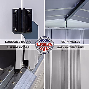 Arrow Classic Steel Storage Shed, 10x14, Flute Grey