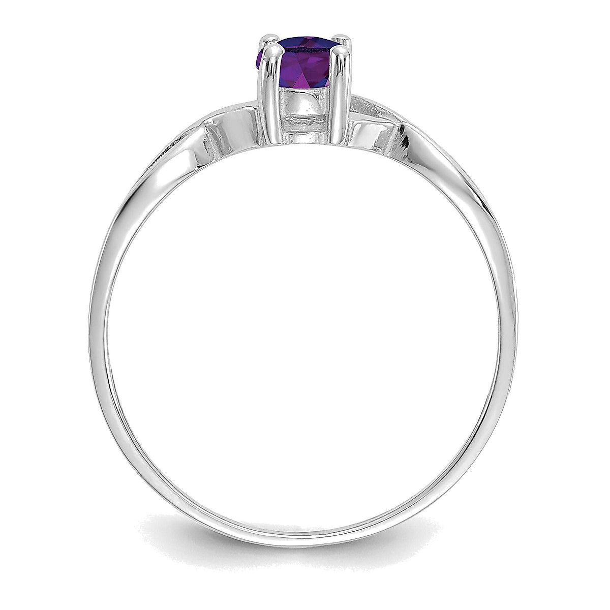 Bonyak Jewelry 14kt White Gold Amethyst Birthstone Ring in Size 7