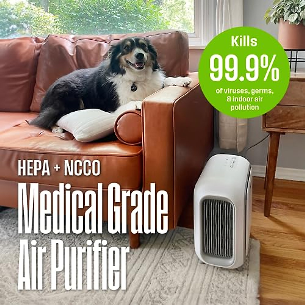 Westinghouse Smart Air Purifier for Home | Medium Room 505 square feet | HEPA Filter plus Patented NCCO Technology | 4-Stage Medical-Grade Filtration | Smart Wi-Fi | Kills, sanitizes and removes bacteria, Pet Dander, Dust, Wildfire Smoke, Odor, Pollen | W