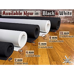 EVA Foam Cosplay - 2mm (1mm to 10mm) - Black or White - 14" x 39" Sheet - Ultra High Density Craft Foam 85 kg/m3 - by The Foamory