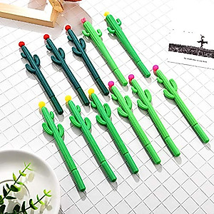 30 Pieces Cactus Pens Cactus Shaped Rollerball Pens Cactus Black Gel Ink Pens Writing Pen for Office School Home Writing Valentine's Day Gift Supplies, 5 styles