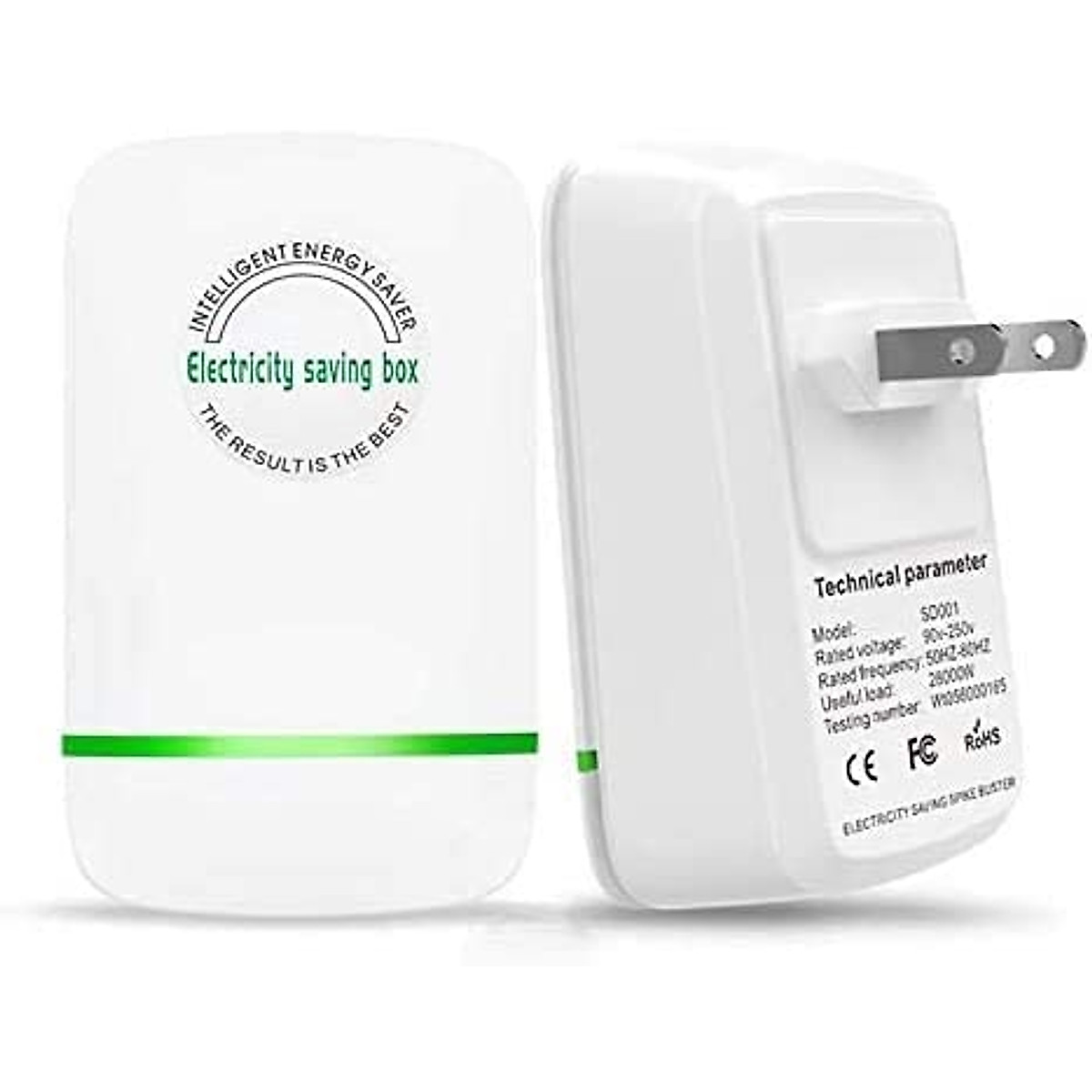 Power Saver, Energy Saver, Household Power Saver,Smart US Plug Electricity Saving Box Device for Office Houses (2 Pack)