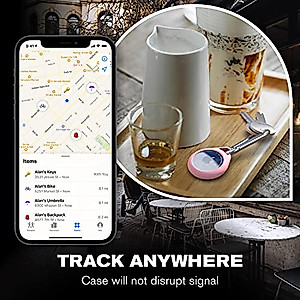 Vena Protective Silicone Case Compatible with Apple Airtag (4 Packs), Anti-Rust Aluminum Alloy Carabiner Perfect for Keychain, Pet Collar, Backpack, Luggage (Black, Red, Blue & Pink)