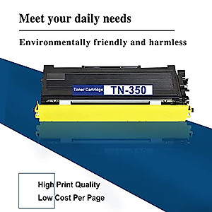 TN-350 TN350 (2 Pack Black) Toner Cartridge Replacement for Brother DCP-7010 7020 7025 IntelliFax 2820 2910 2920 2850 MFC-7220 7225 7820 7420 7820N HL-2040 2040N 2070N 2030 2040R Printer.