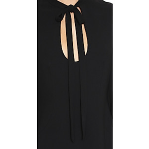 Jill Jill Stuart Women's Long Sleeve Cocktail Dress Front Cut Out and Tie at The Neck, Black, 10