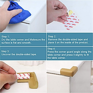 uxcell 2pcs Foam Furniture Desks Edge Cover Pads Protectors Corner Cushions Bumpers Guards Light Brown