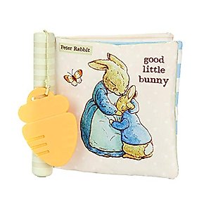 KIDS PREFERRED Beatrix Potter Peter Rabbit Soft Teether Book with Sensory Teether Spine and Teether Toy