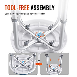 VEVOR Shower Chair for Inside Shower, 360 Degree Swivel Shower Seat, Adjustable Height Shower Stool, Non-Slip Bench Bathtub Seat Stool for Elderly Disabled Adults Handicap, 300 lbs Capacity