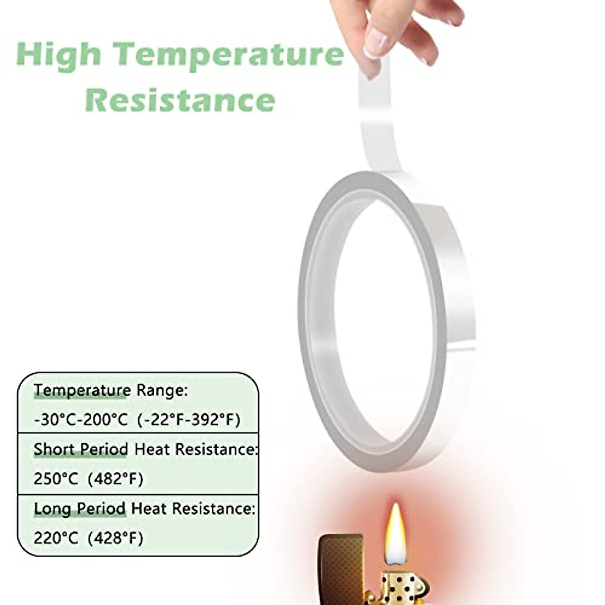 HTVRONT Heat Tape - 10mm X 33m Heat Resistant Tape 2 Rolls Heat Transfer Tape, No Residue Heat Sublimation Tape, Heat Tape for Sublimation, Heat Press, HTV Clear Heat Tape