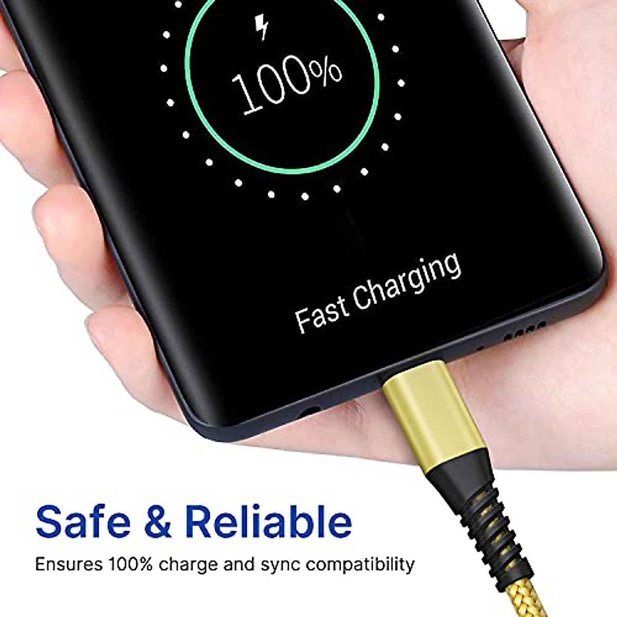 USB C Cable 10FT 3Pack Fast Charging Nylon Braided Long Type C Charger Cable Compatible with Samsung Galaxy S23 S22 S21 S10 S9 S8 A02s A03s A11 A12 A13 A20 A21 A32 A42 A53 Z Fold 4, Tablet, LG, Moto