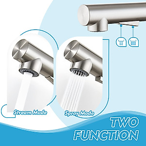 CREA Kitchen Faucets with Pull Down Sprayer, Bar Sink Faucet Brushed Nickel with Magnetic Docking, Commercial Modern Faucet rv Kitchen Sink Faucet