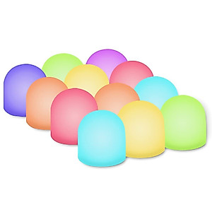 Novelty Place Color Changing Mini Nightlight, Multicolor LED Mood Lighting - Night Light for Kid's Bedroom, Bathroom, Living Room - Battery Powered (Pack of 12)