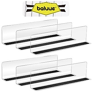 Baluue 6Pcs Plastic Shelf Dividers Magnetic Closet Shelf Organizer Divider Separator Clapboard for Storage Bedroom Bathroom Kitchen Office Supermarket 6CM