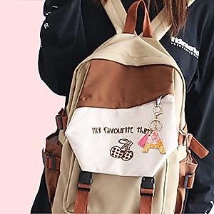 Suweibuke Cute Pink Key Chains for Women Girls, Initial Letter Keychains with Tassel, Charms for Key Purse Handbags Backpacks (Pink-A)