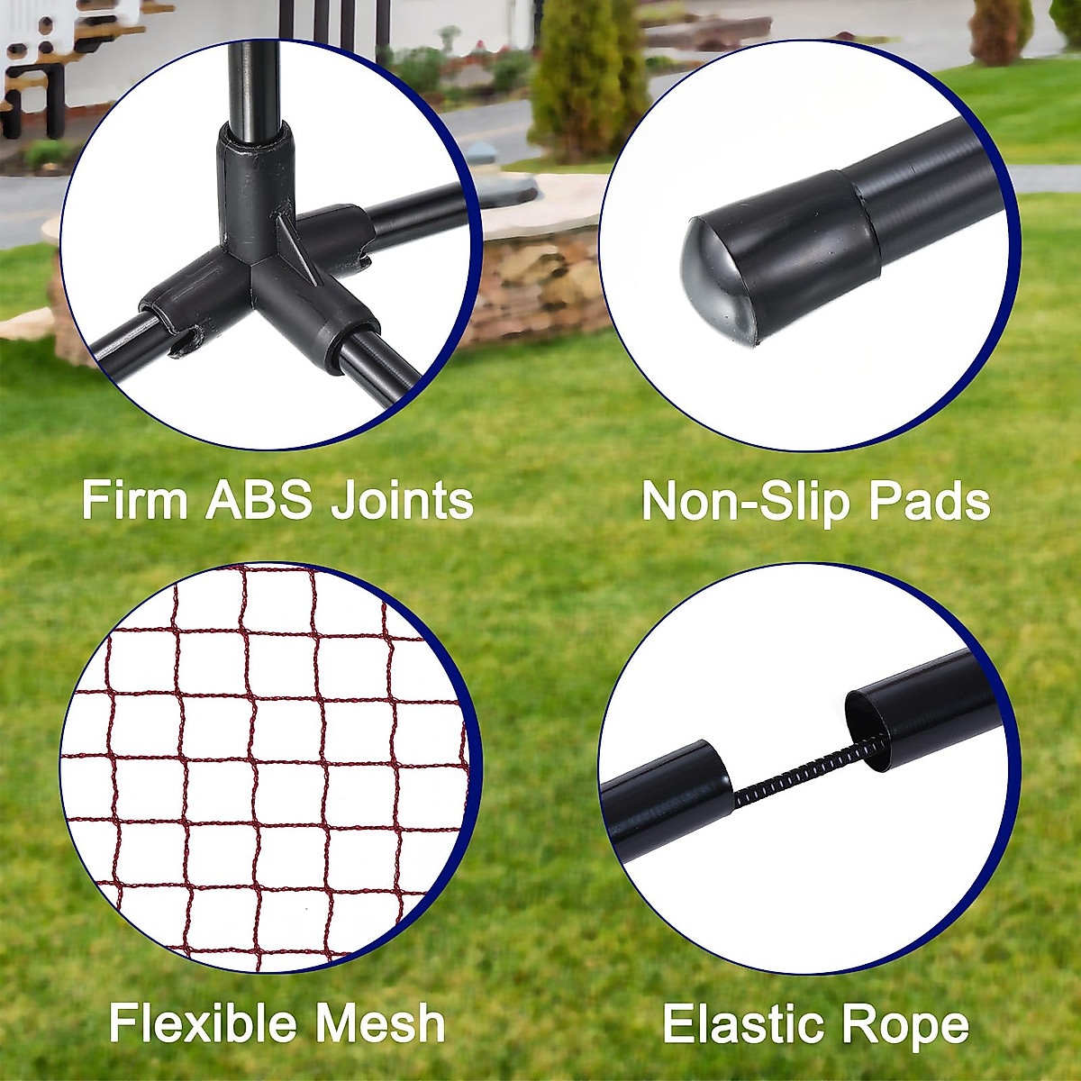 PATIKIL 14Ft Portable Badminton Net, Pickleball Net Set Height Adjustable Tennis Net with Carry Bag for Volleyball Soccer Outdoor Backyard Beach, Black