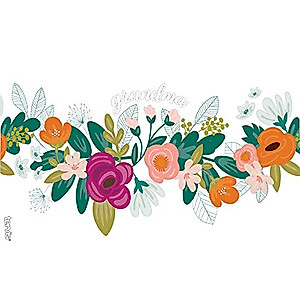 Tervis Mint Grandma Floral Insulated Plastic Tumbler with Wrap and OR9 Lid, 16oz, Clear