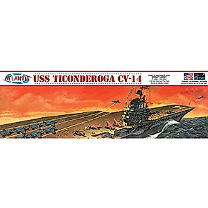 Atlantis USS Ticonderoga CV-14 1/500 Angled Deck Aircraft Carrier Toy and Hobby Plastic Ship Model kit Made in The USA