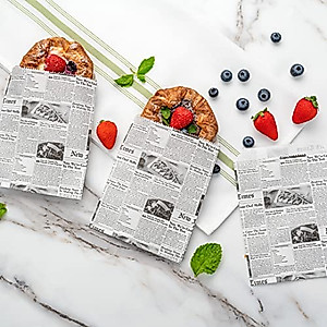 Restaurantware-Bag Tek 7 x 5 Inch Sandwich Bags, 100 Greaseproof Bakery Bags - Microwavable, Disposable, Newsprint Paper Lunch Bags, For Cookes, Sandwiches, Candies, Fries, And Bread,