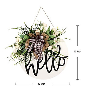 Welcome sign for front door Round Wood Sign Hanging Welcome Sign for Farmhouse porch Spring Welcome Sign Front Door Decoration