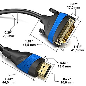 HDMI DVI Adapter Cable with A.I.S. Signal-Interference Protection – 25ft (bi-Directional DVI-D 24+1/HDMI Monitor Cable, Connect HDMI Device to DVI Monitor or vice Versa, Full HD/1080p) by CableDirect